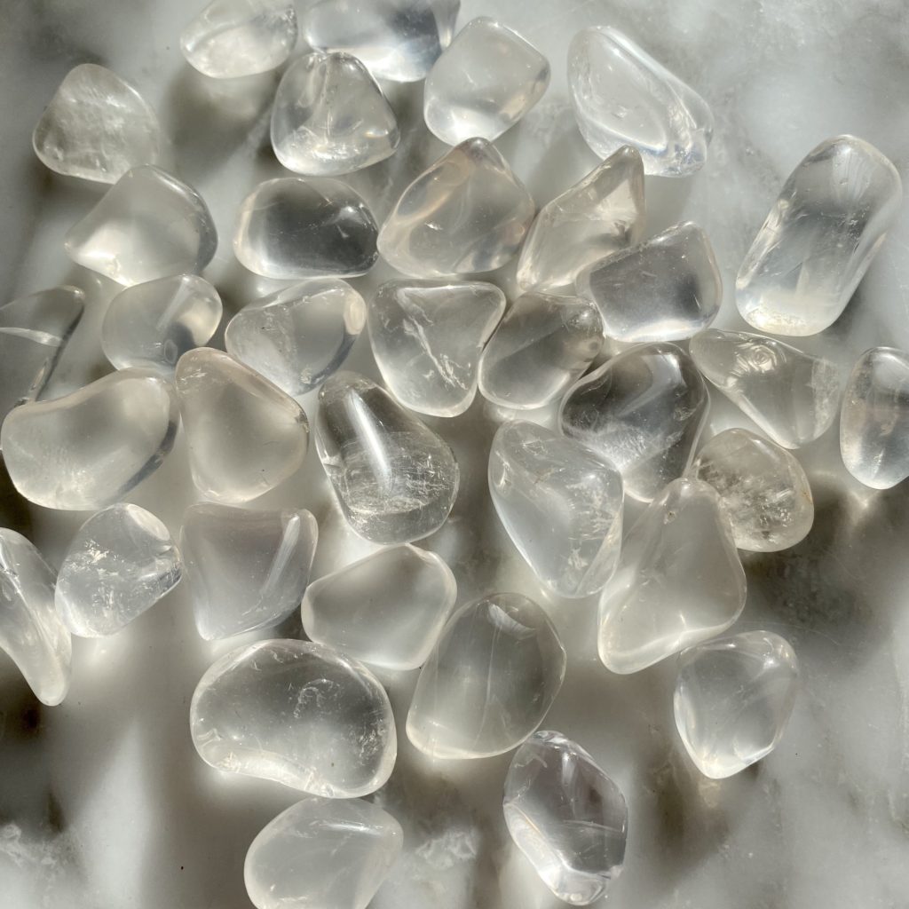White Girasol Tumbled Pocket Stone - Minera Emporium Mineral Shop