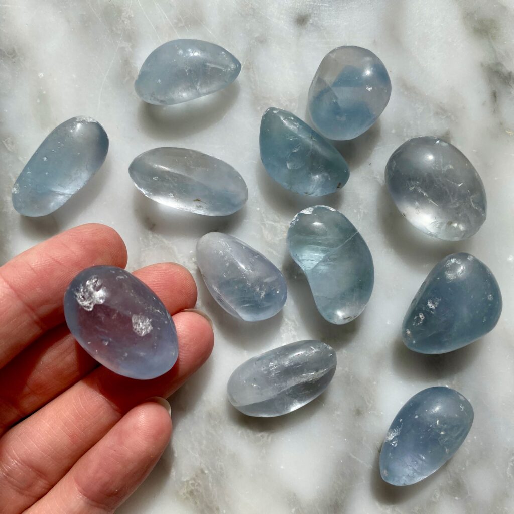 Celestite Tumbled Pocket Stone - Minera Emporium Mineral Shop