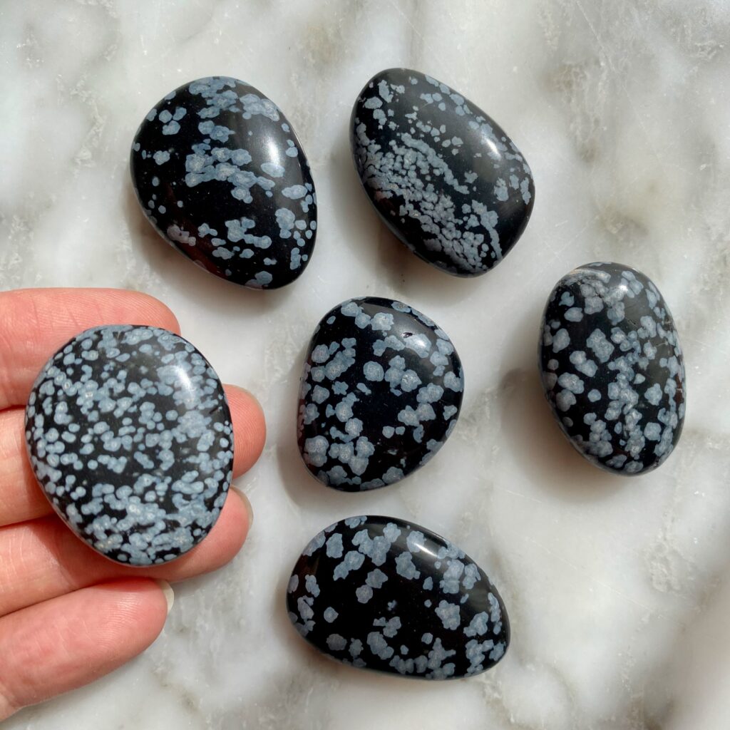 Obsidian - Snowflake Obsidian Tumbled Pocket Stone - Minera Emporium ...